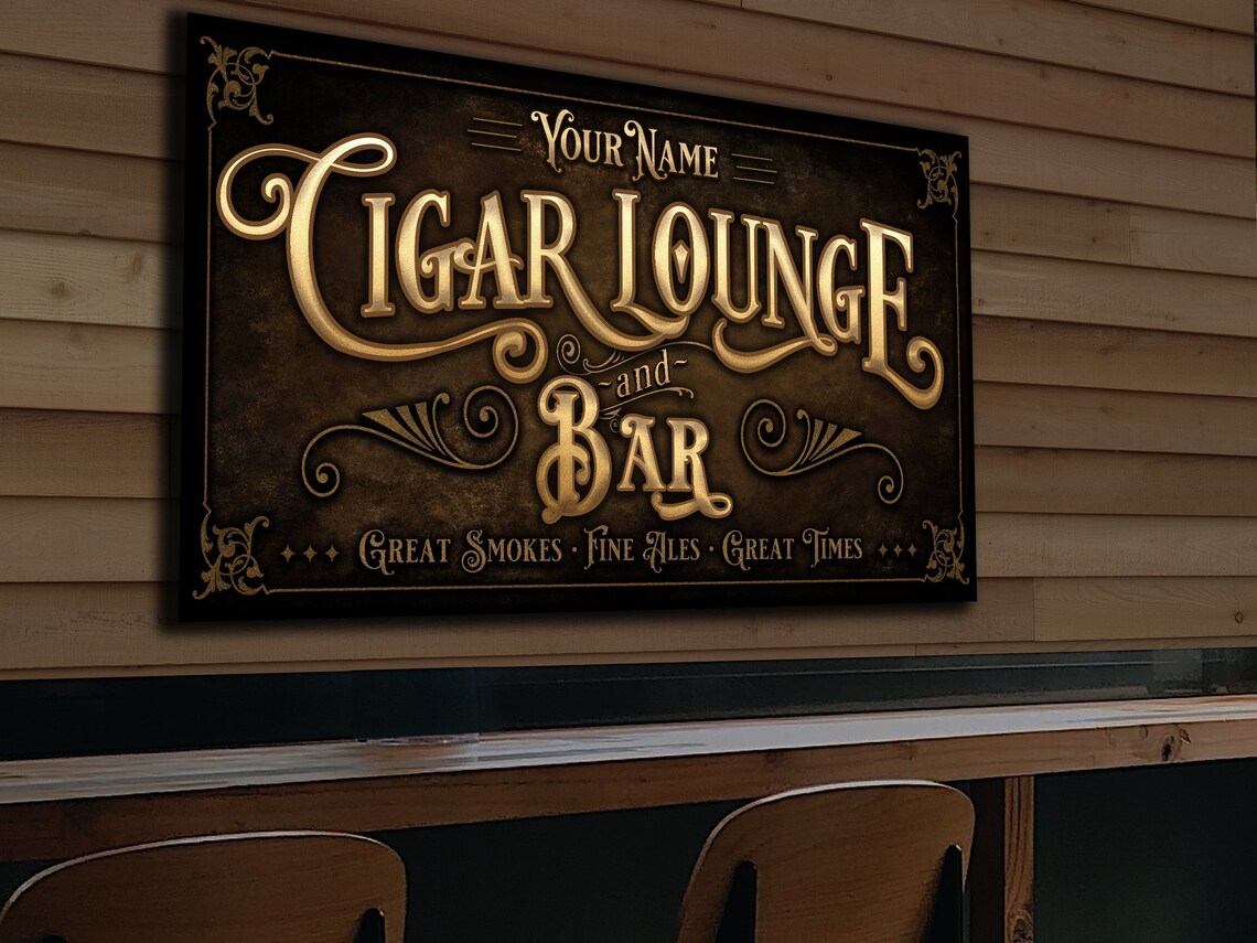 Cigar Bar Sign Cigar Accessories Man Cave Decor Man Cave - Etsy