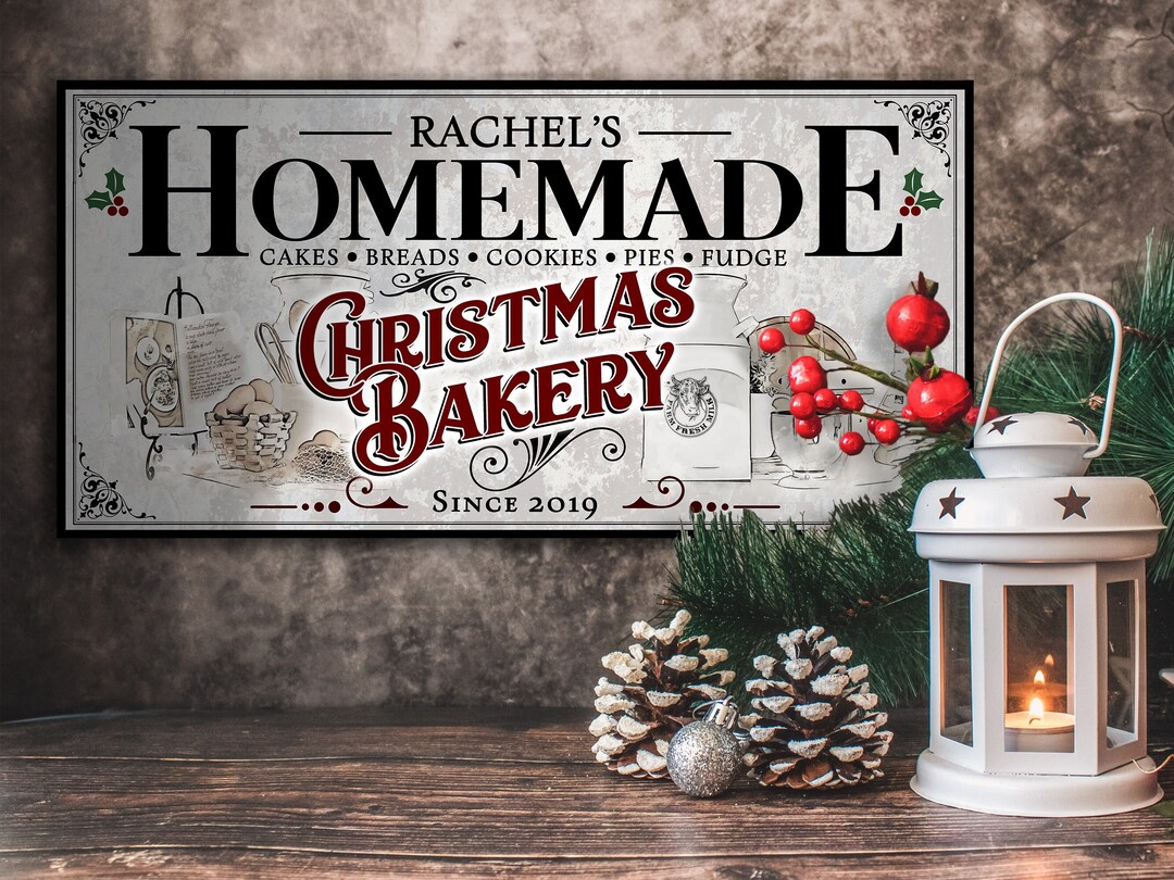 Kitchen Bakery Christmas Sign Christmas Decor Sign Personalized Family ...