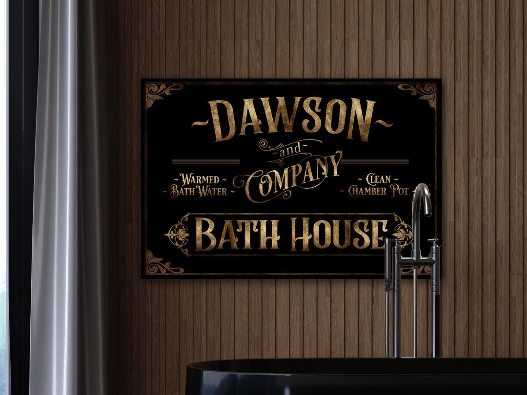 Personalized Bath House Sign | Family Name Bathroom Sign | Bath House ...