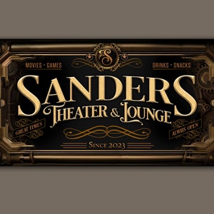 Personalized Steampunk Sign Metal or Canvas Custom Steampunk Theater ...