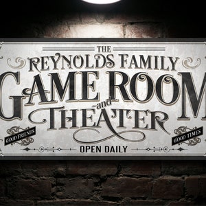 Personalized Game Room Theater Sign | Customized Theater Sign | Family ...