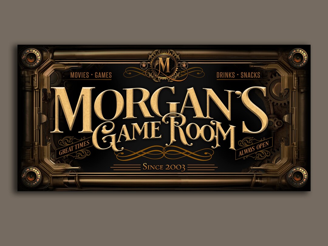 Personalized Steampunk Sign - Metal or Canvas! | Custom Steampunk Game ...
