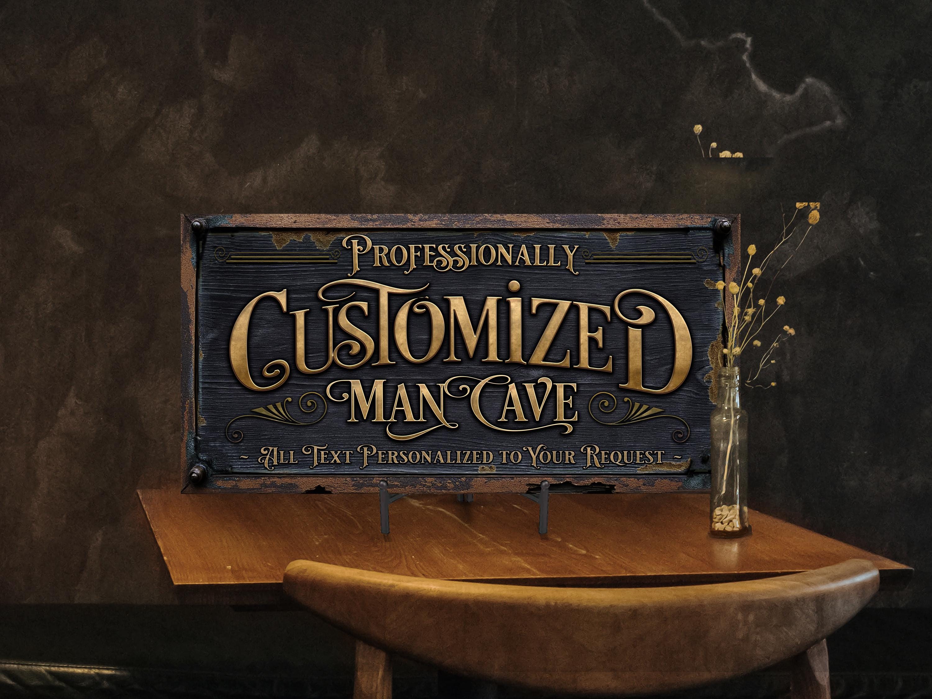 Personalized Man Cave Sign: Rustic Bar Decor, Family Name - Etsy