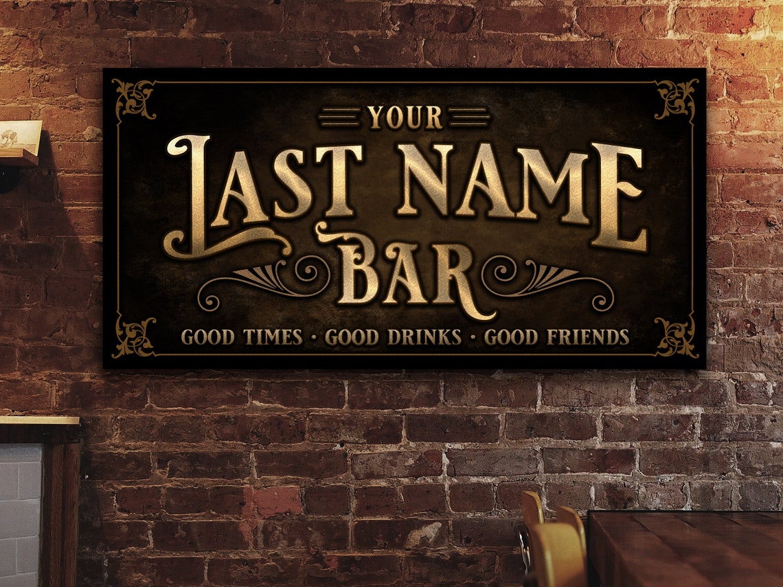 Custom Bar Sign Personalized Bar Sign Man Cave Decor Man - Etsy