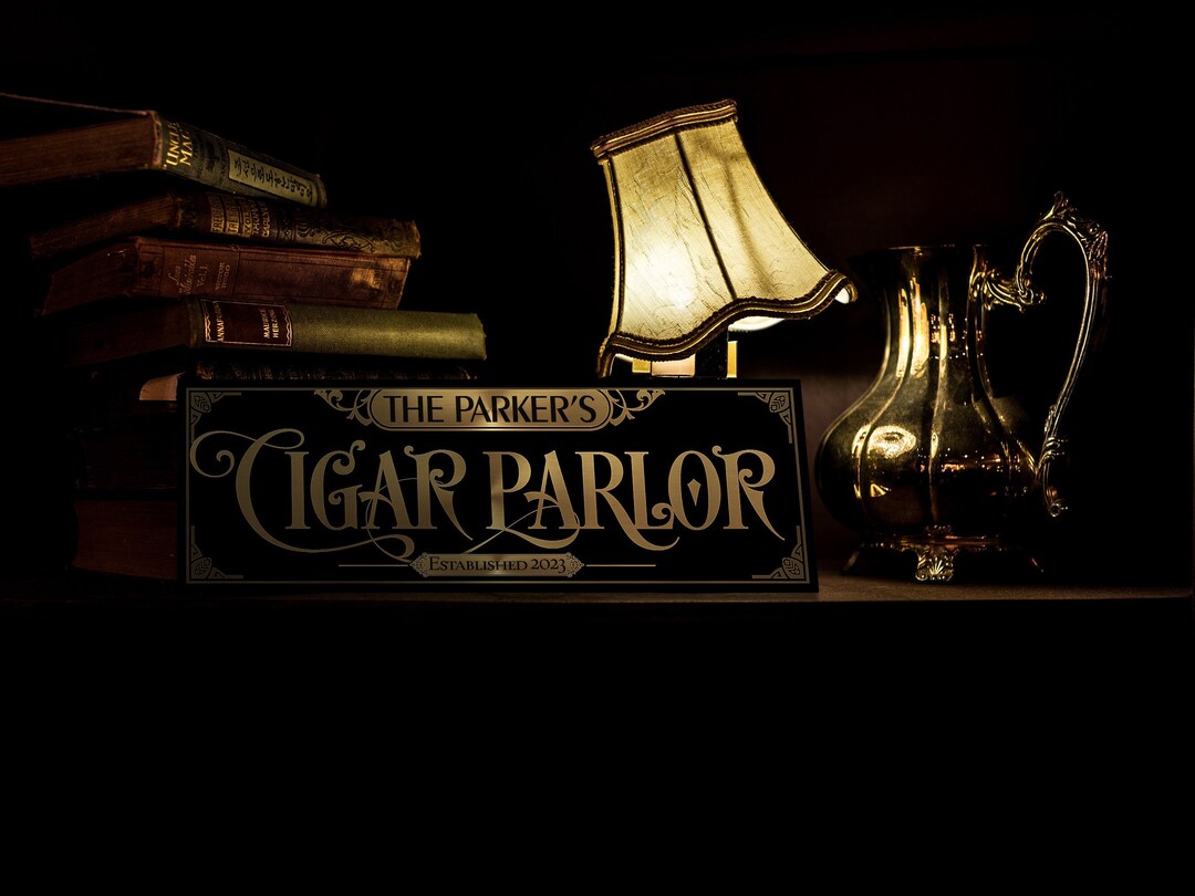 Classic Vintage Cigar Parlor Sign Personalized Bar Sign Vintage ...