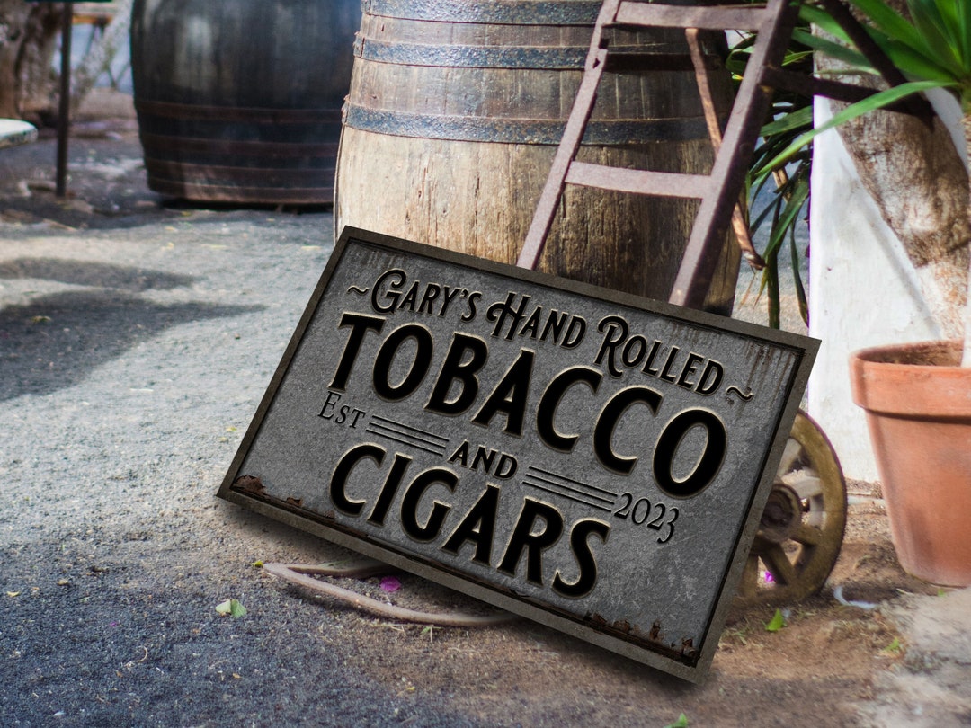 Primitive Farmhouse Cigar Bar Sign Personalized Cigar Tobacco Sign Hand ...