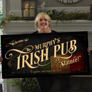 Vintage Irish Pub Sign Personalized Bar Wall Decor - Etsy