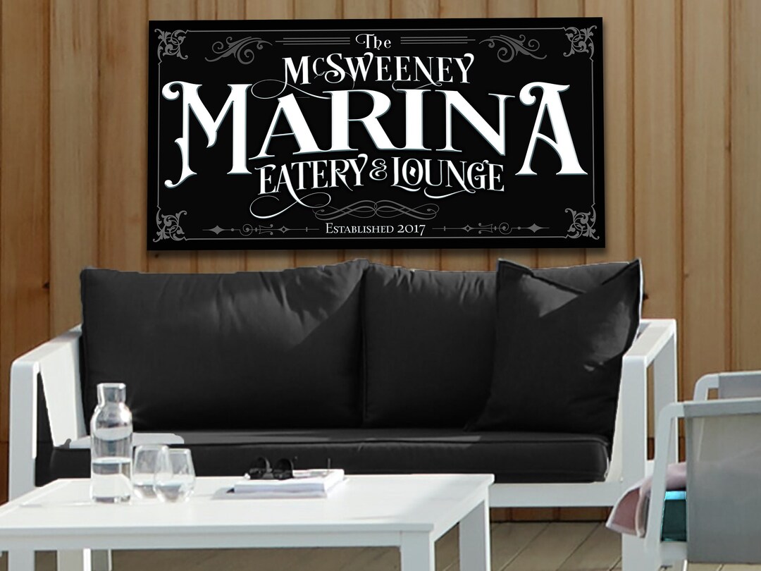 Personalized Lake House Marina Sign | Custom Family Marina Sign ...