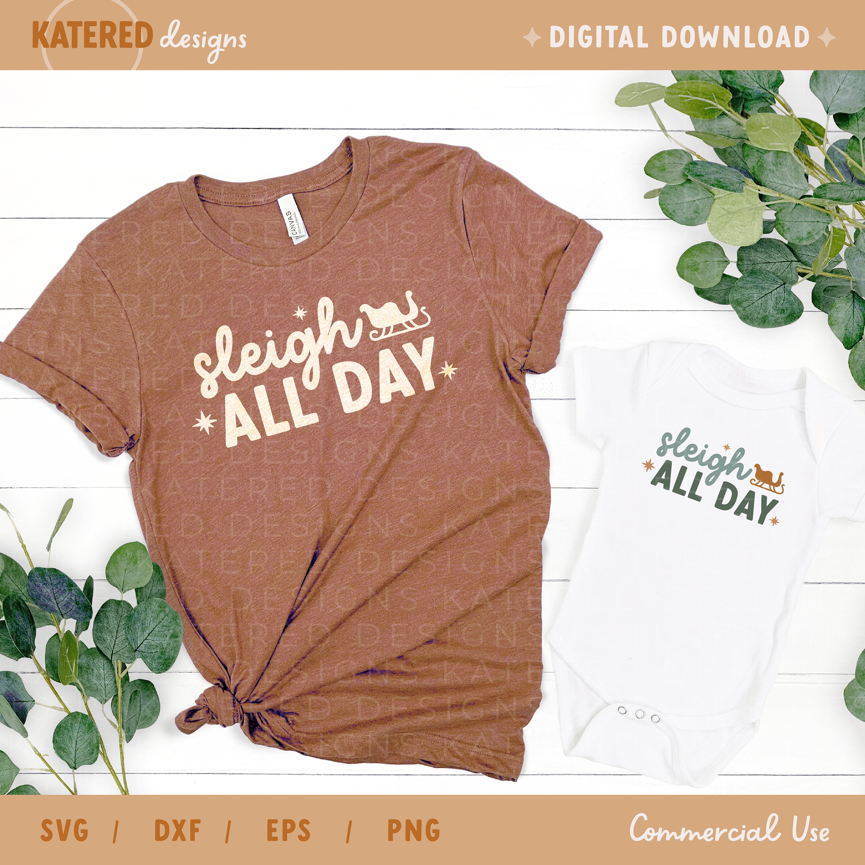 Sleigh All Day SVG Cut File - Cute Holiday Svg, Family Christmas Shirt ...