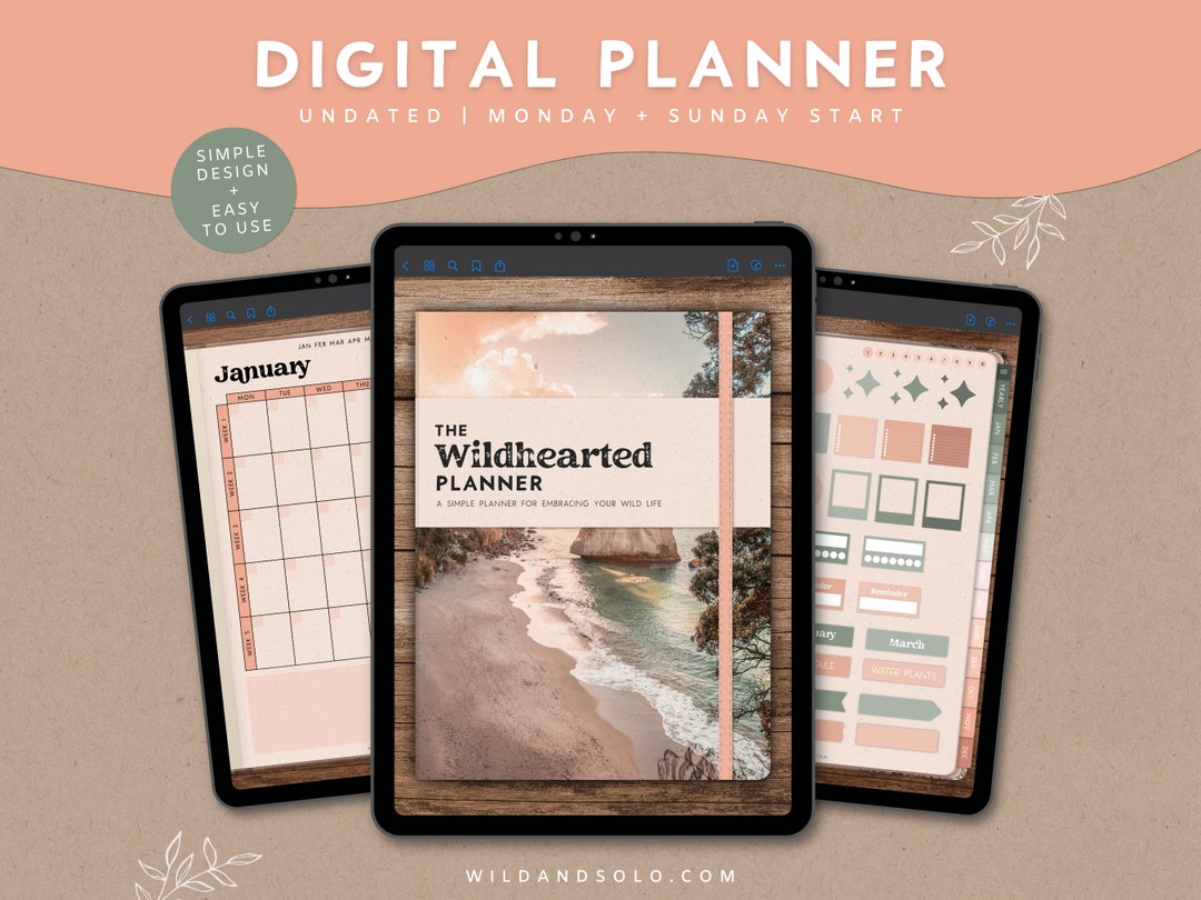 Digital Planner, Undated Digital Planner, Goodnotes Planner, iPad ...