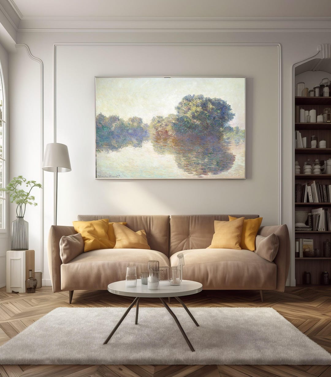Extra Large Wall Art. CLAUDE MONET. Vintage Restored Reproduction. Four ...