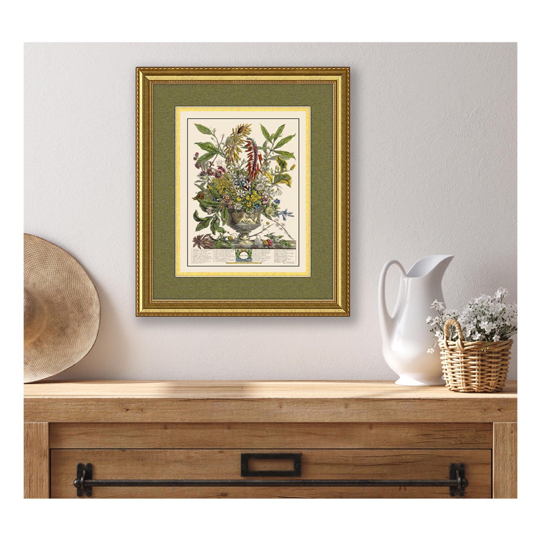 Framed Flower Art Print. Robert Furber, JANUARY. Vintage Restored ...