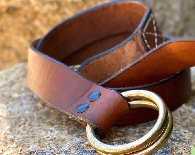 Double Ring Harness Leather Belt 1.5" Men’s/women’s Handcrafted Vintage ...