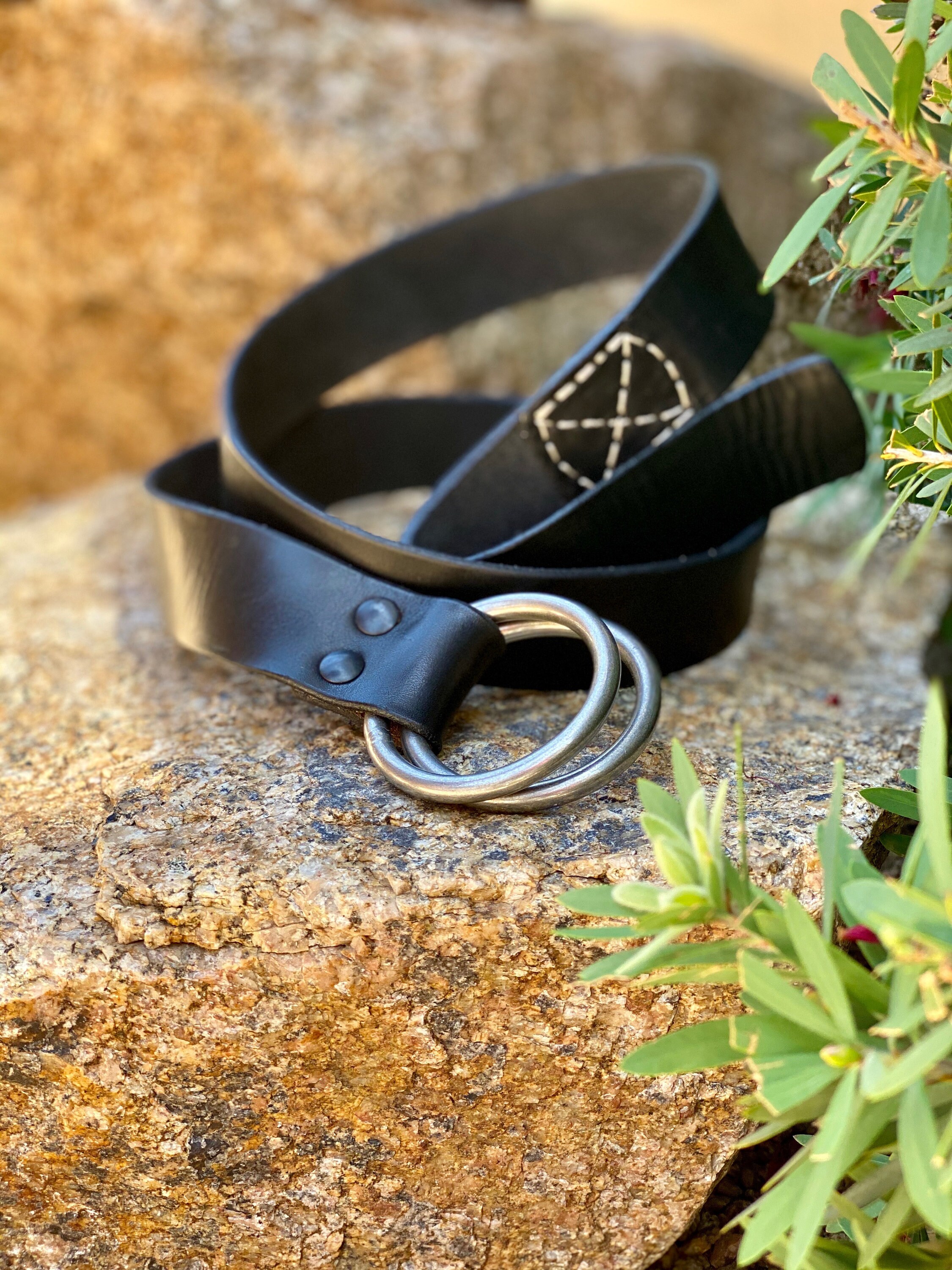 Double Ring Harness Leather Belt 1.5 Mens/womens - Etsy