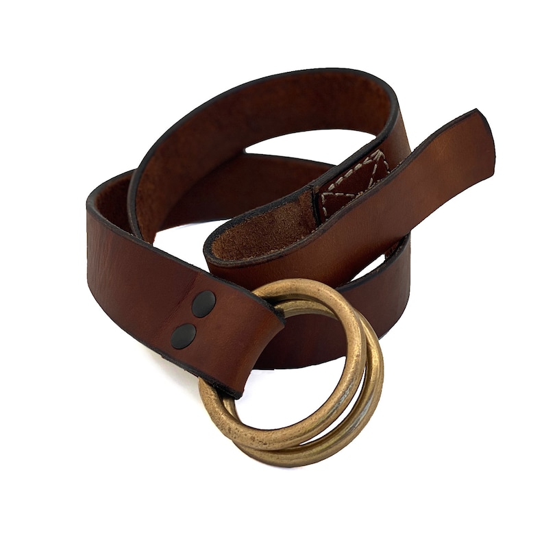 Double Ring Harness Leather Belt 1.5 Mens/womens - Etsy