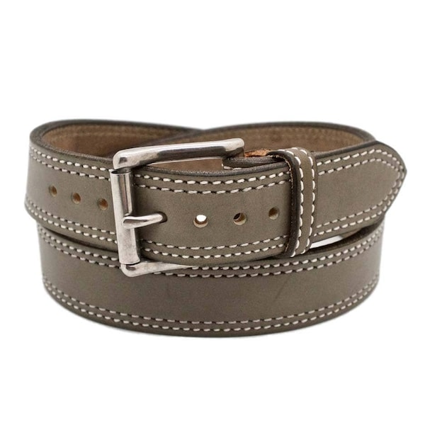 Gray Leather Belt - Etsy