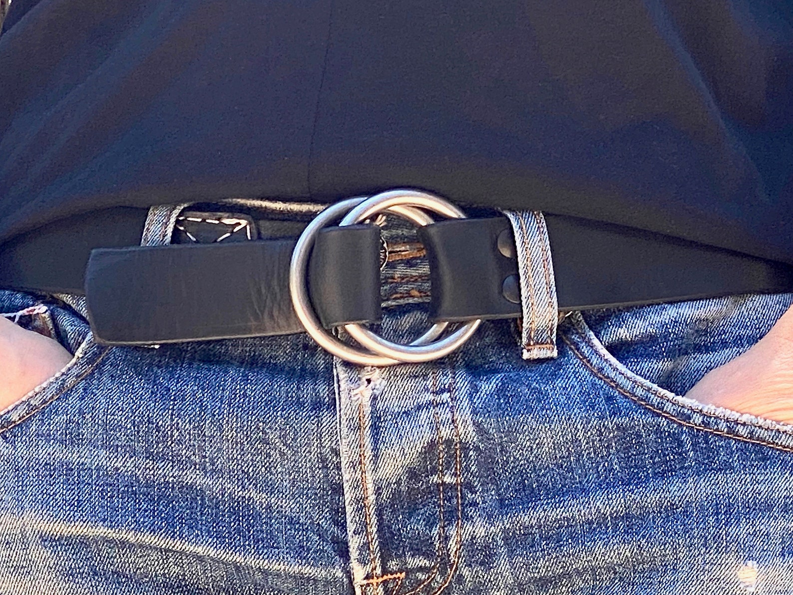 Double Ring Harness Leather Belt 1.5 Mens/womens - Etsy