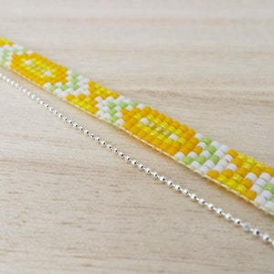 Yellow Loom Beaded Bracelet With Chain Boho Chic Style - Etsy