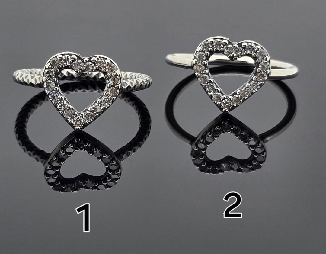 Sterling Silver925 Heart-shaped CZ Ring, Love Ring, Gift for Her ...