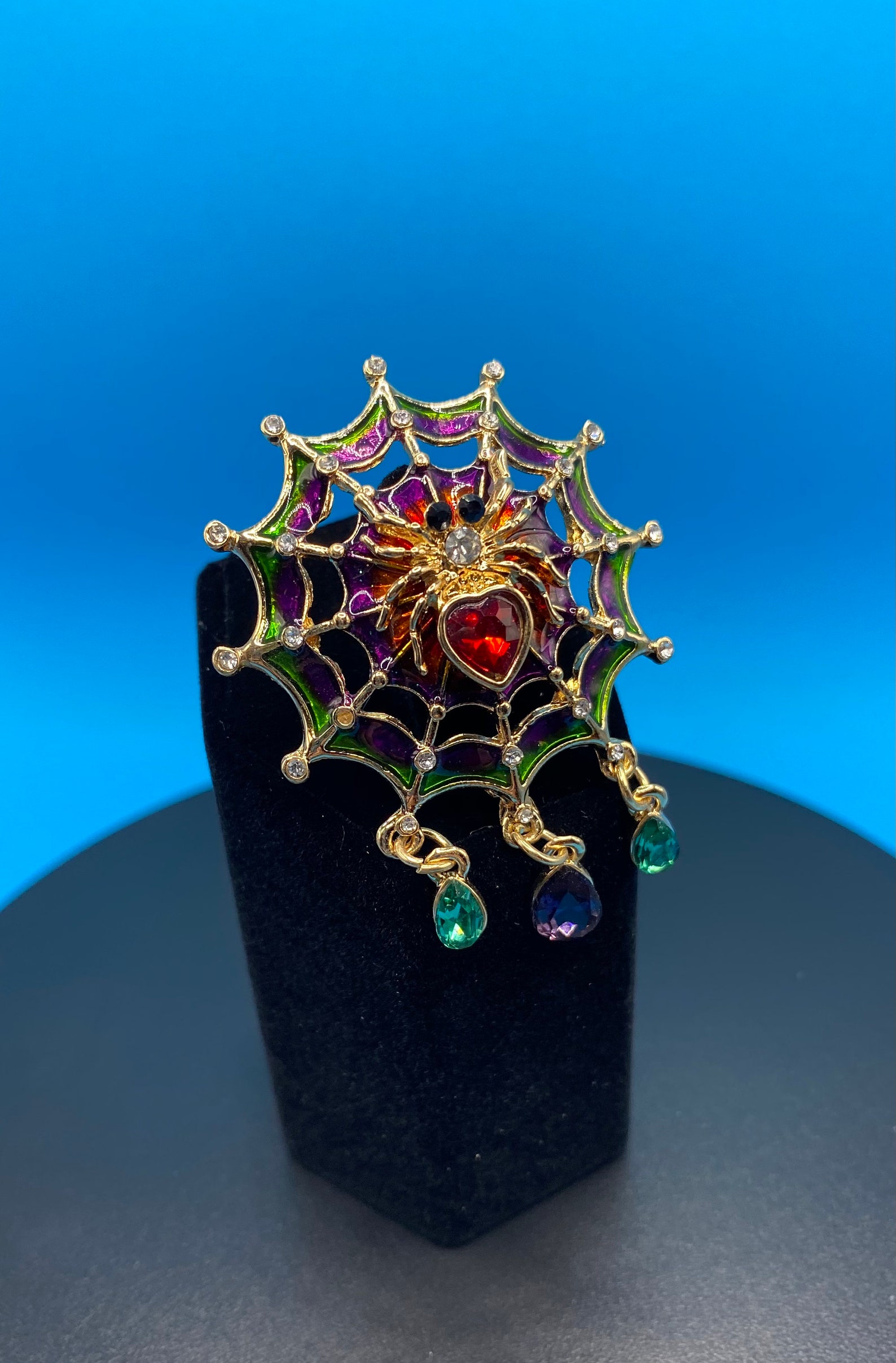 Stunning Multi Color Gem Spider and Web Needle Minder/magnet - Etsy