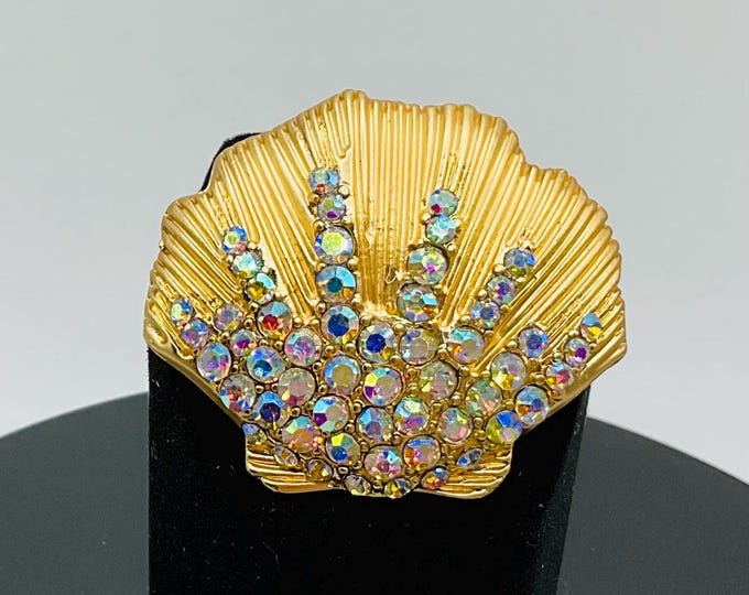 Stunning Gold and Crystal Shell Needle Minder/magnet - Etsy