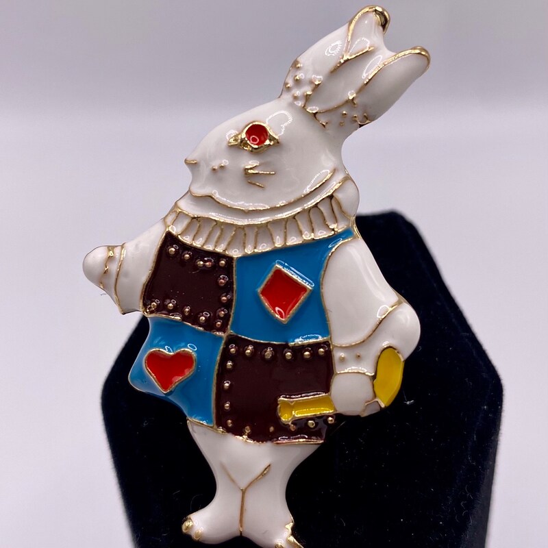 White Rabbit Brooch - Etsy
