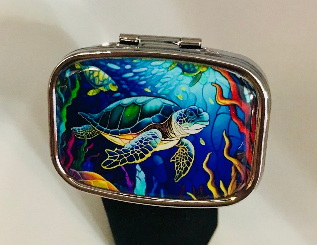 Gorgeous Underwater Sea Turtle Metal Needle Case - Etsy