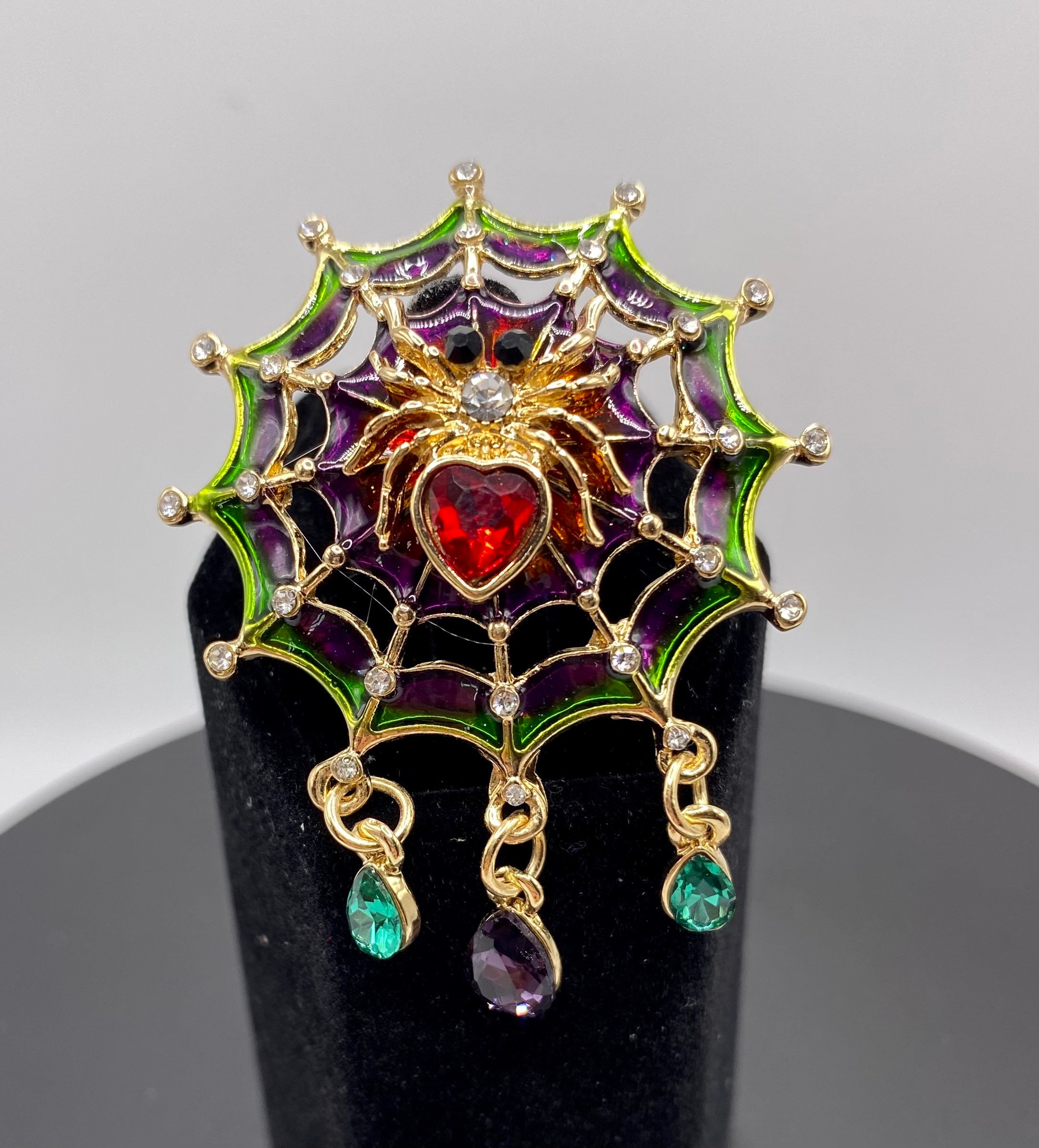 Stunning Multi Color Gem Spider and Web Needle Minder/magnet - Etsy