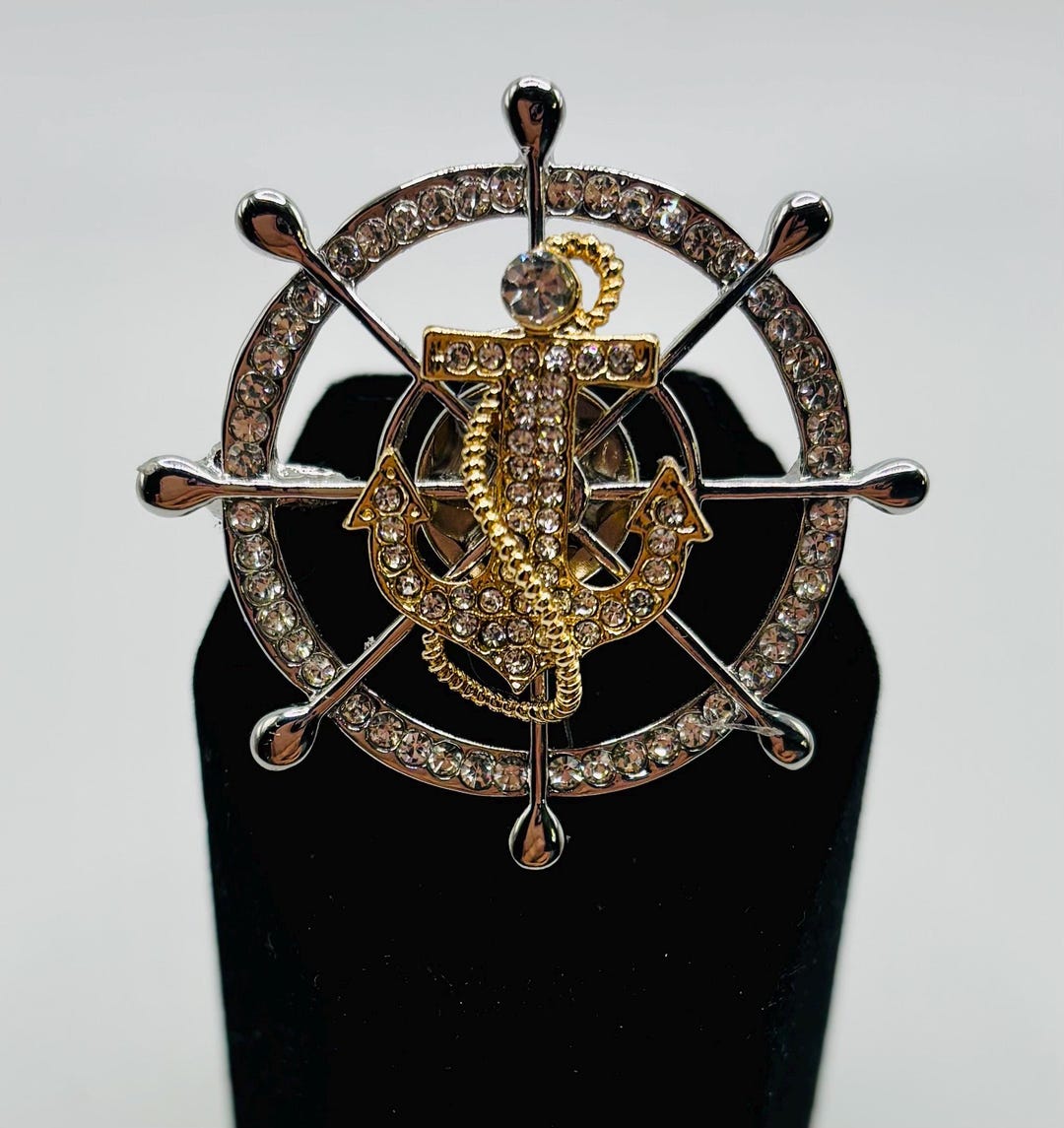 Beautiful Crystal Ship’s Wheel Needle Minder/magnet - Etsy