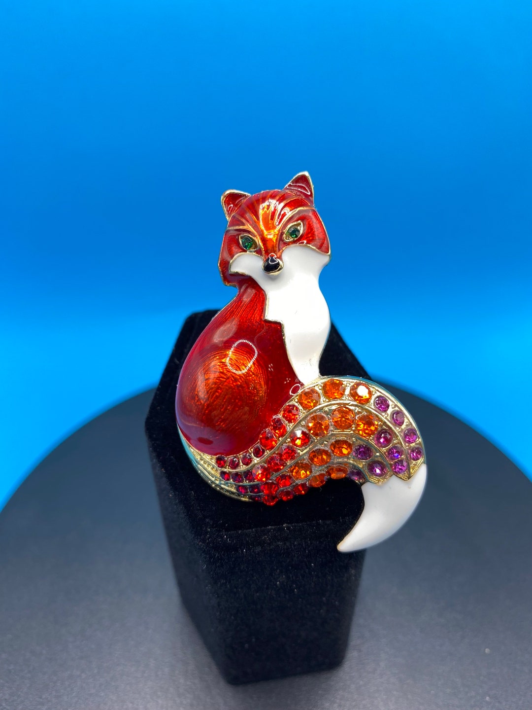 Stunning Red Fox Crystal Needle Minder/magnet - Etsy