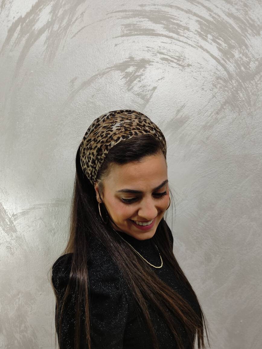 Leopard Headbands, Mottled, Extra Wide Headscarf, Mitpachat, Head Wrap ...