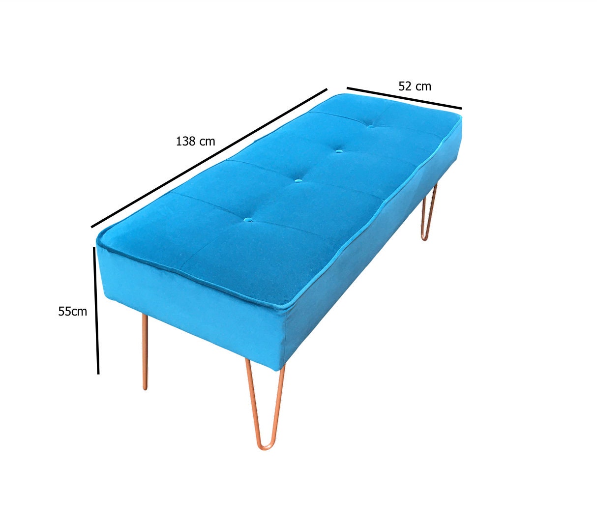 Large Luxurious Velvet Buttoned Bench Seat - Etsy UK