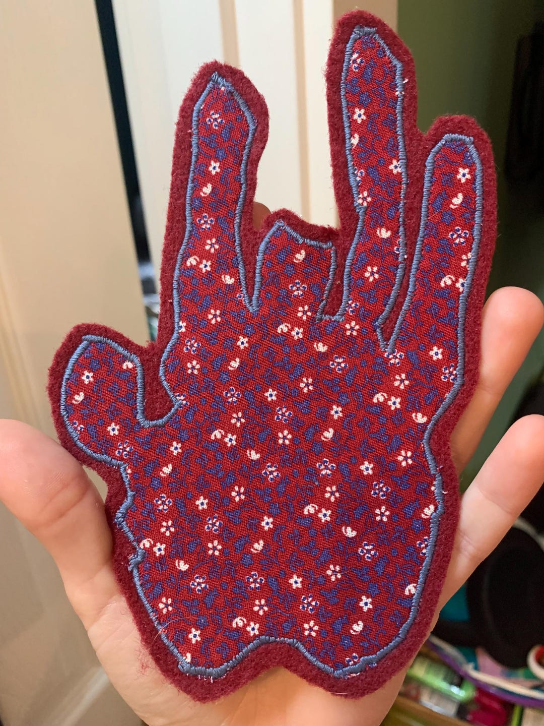 Maroon Floral Jerry Garcia Handprint Iron-on Patch - Etsy