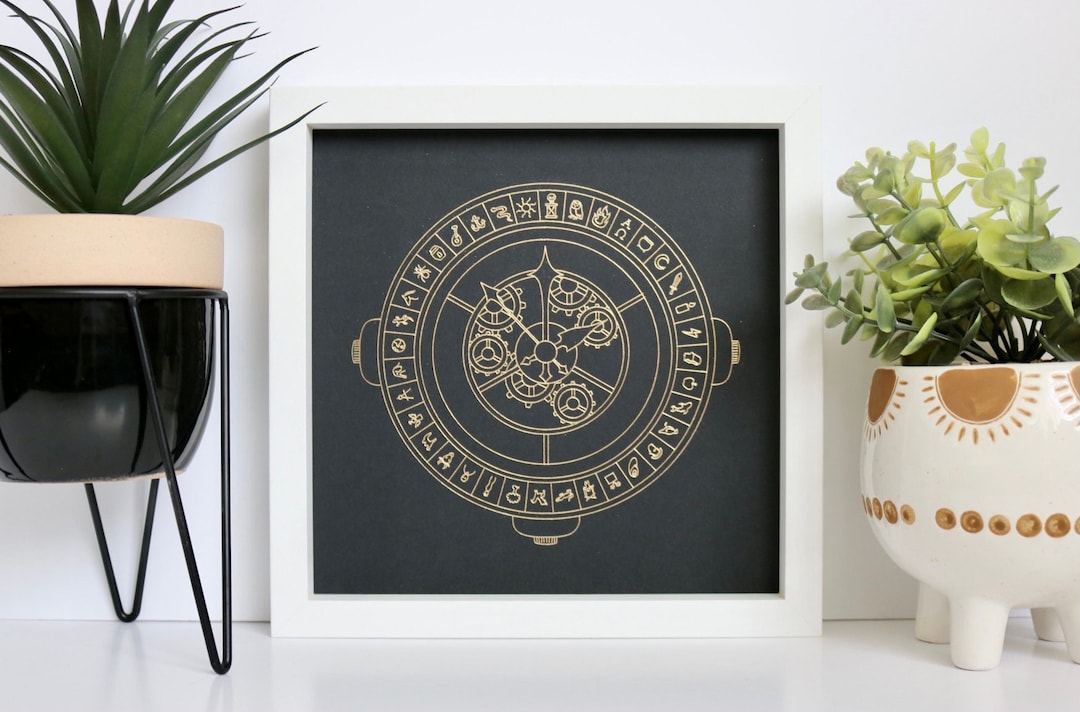 Alethiometer Foil Print 8x8 Gold Foil Art Print His Dark Materials ...