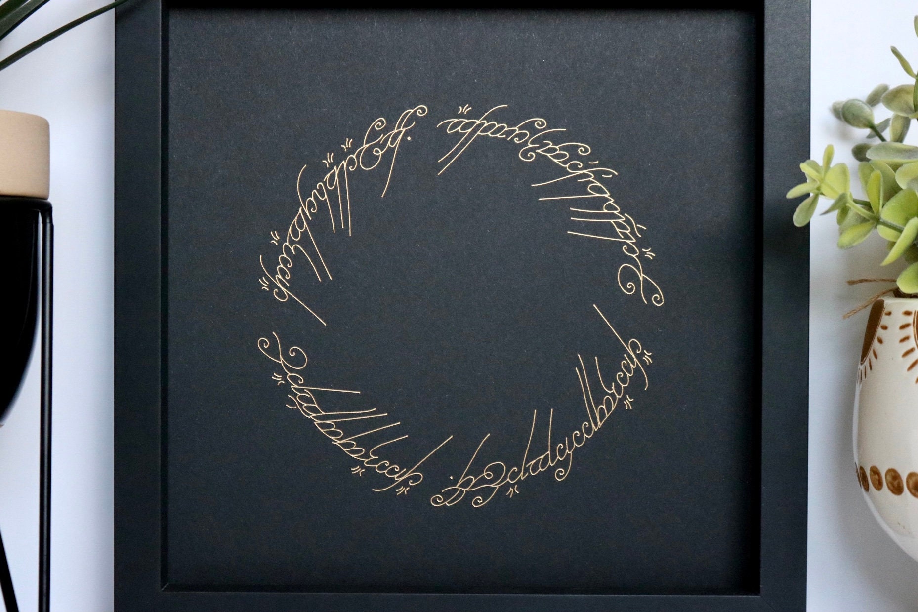 Lotr Inspired One Ring 8x8 Gold Foil Print the Hobbit Lord - Etsy UK