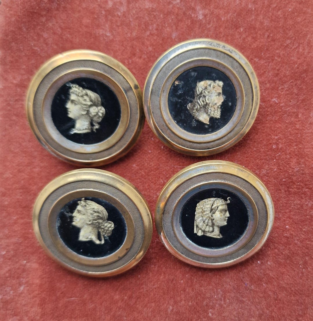 A Rare Set of 1820s Lithograph Buttons. 3cm/1 and 1/4 Inches. Large ...