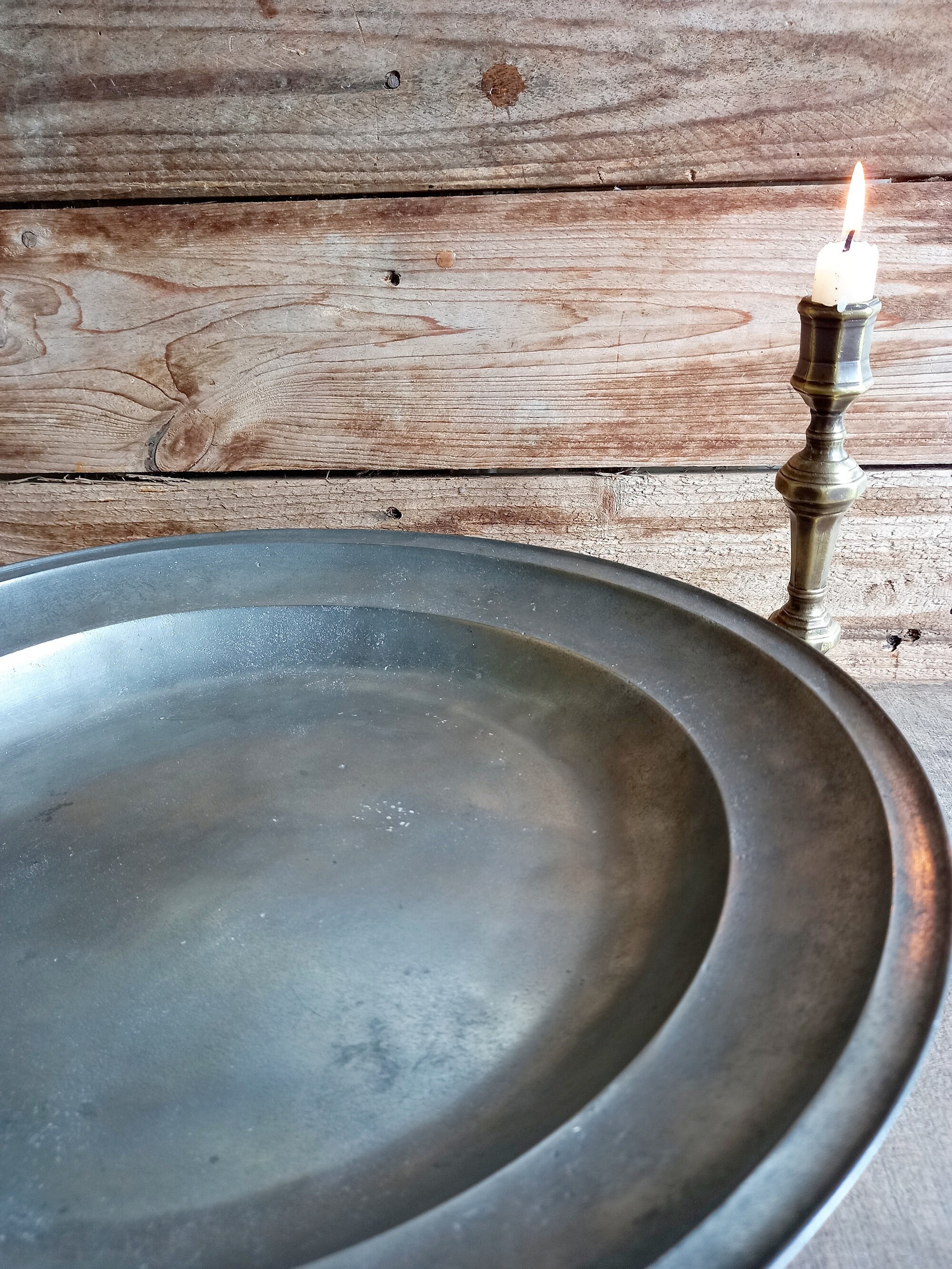 French Pewter Table Centrepiece. Vintage French Pewter Bowl on | Etsy
