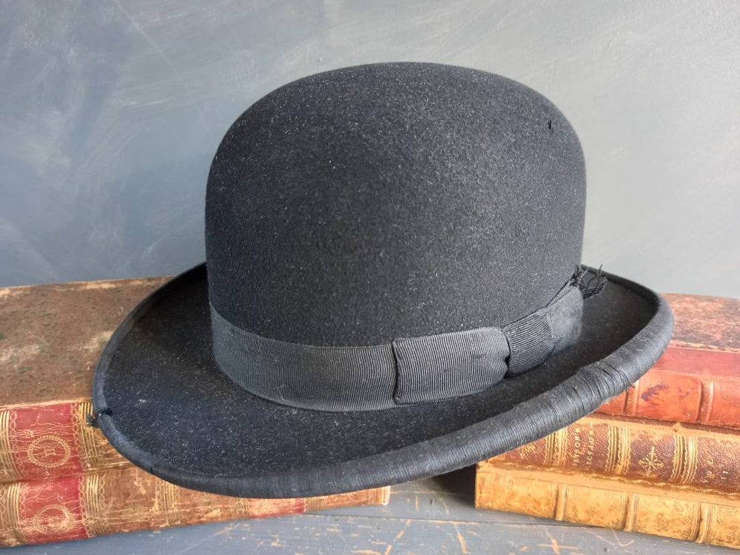 Vintage French Bowler Hat, Size 53cm, Costume Accessory - Etsy