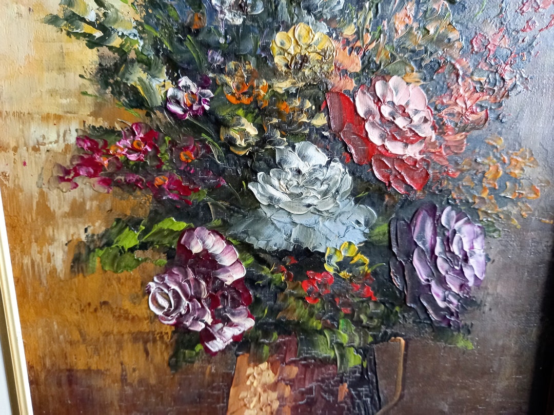 Flower Painting. French Oil Painting. Original Painting. Wall Art. Oil ...