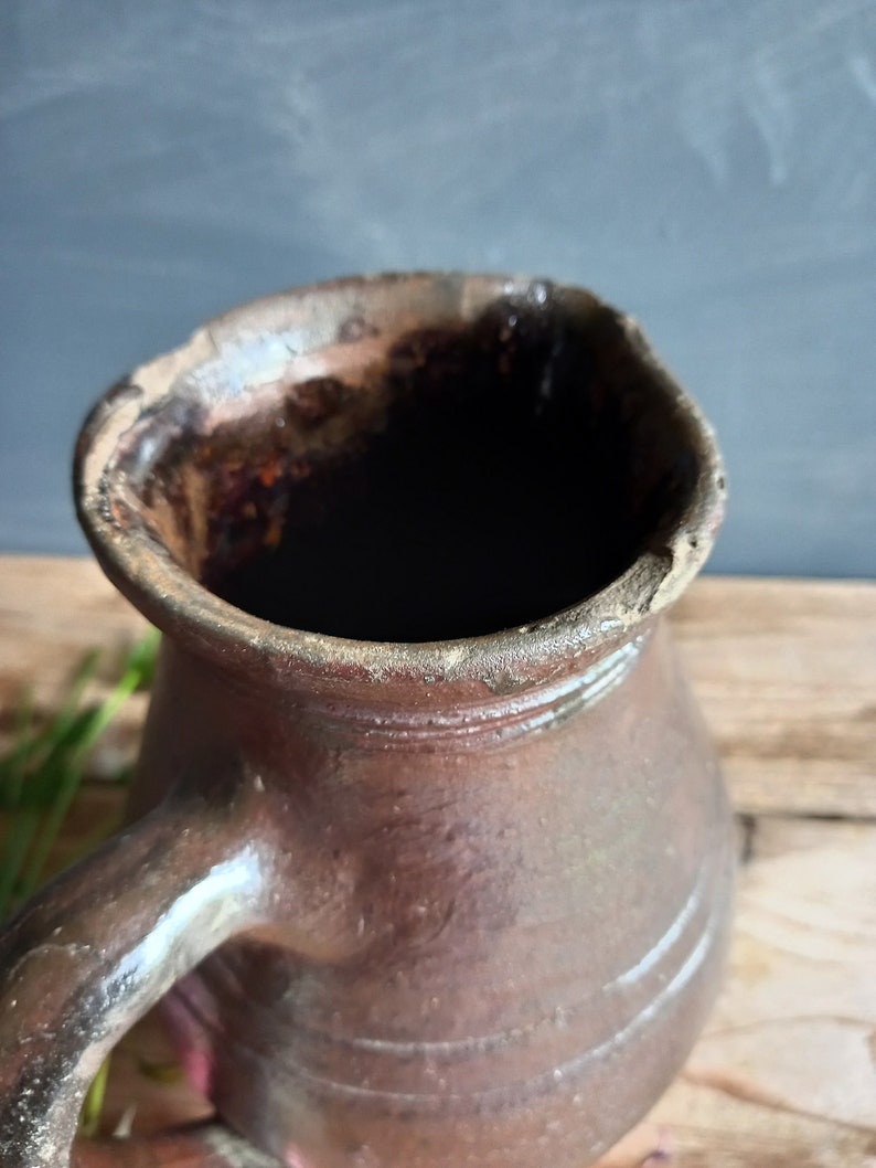 French Stoneware Jug. French Farmhouse Jug. Rustic Home Decor. - Etsy