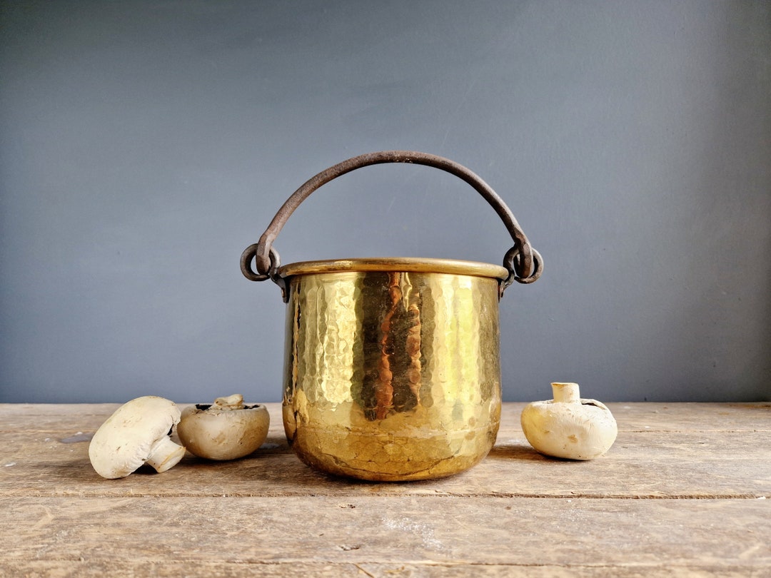 French Antique Brass Cauldron. French Antique Hand Hammered Brass ...
