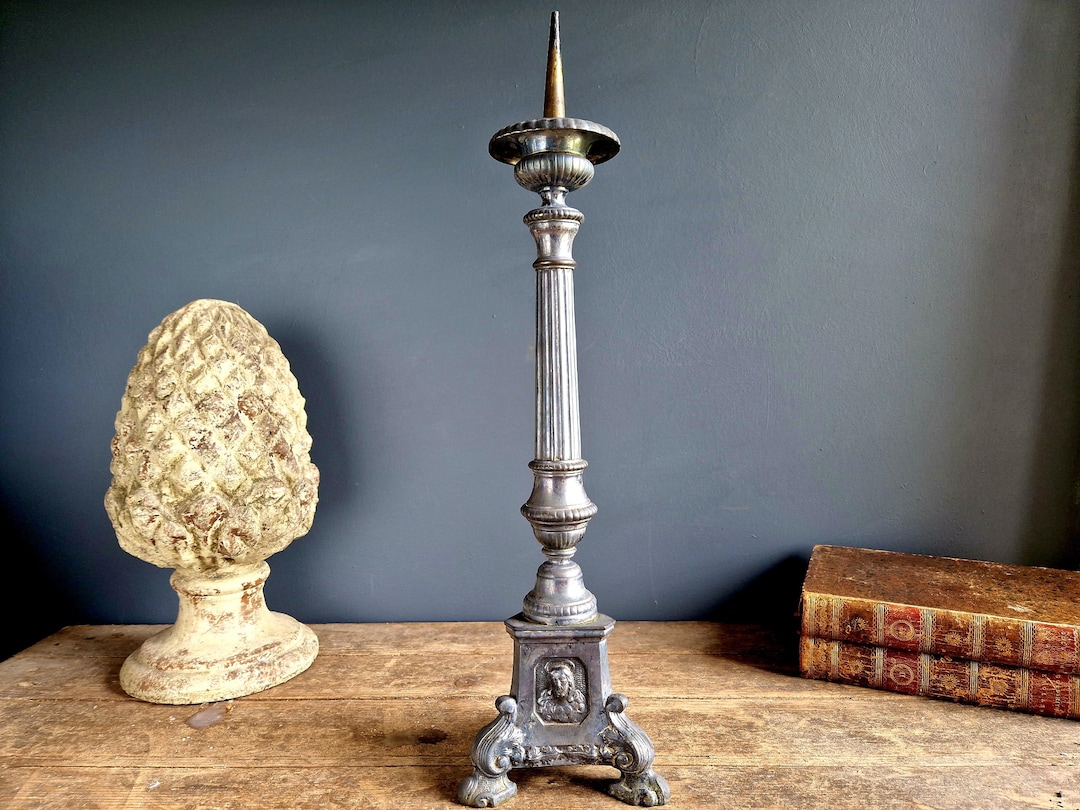French Church Candlestick Religious Candle Holder Gothic Candleholder ...