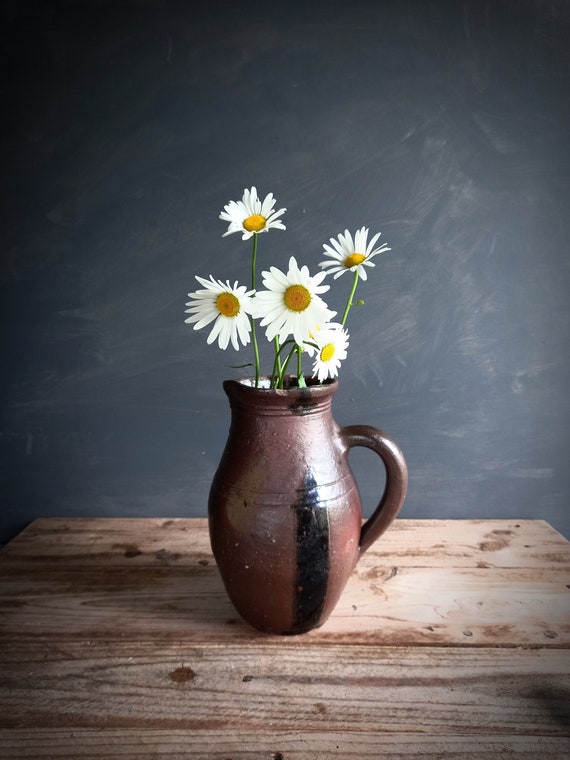 French Stoneware Jug. French Farmhouse Jug. Rustic Home Decor. - Etsy