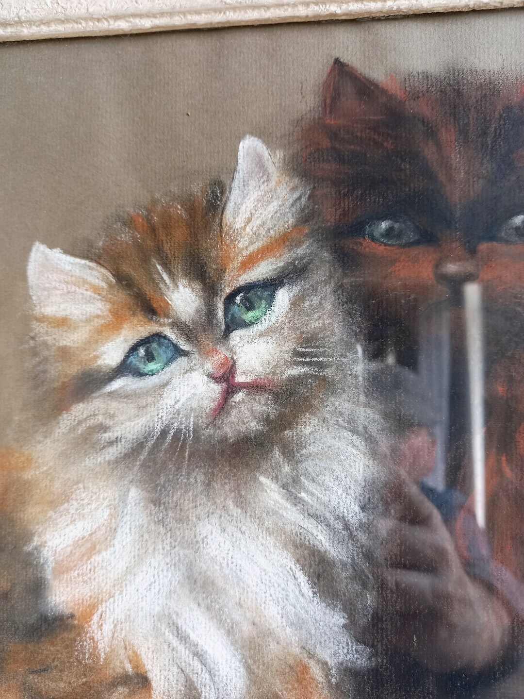 Original French Pastel Kitten Art: Mid-century Cat Lover Gift - Etsy