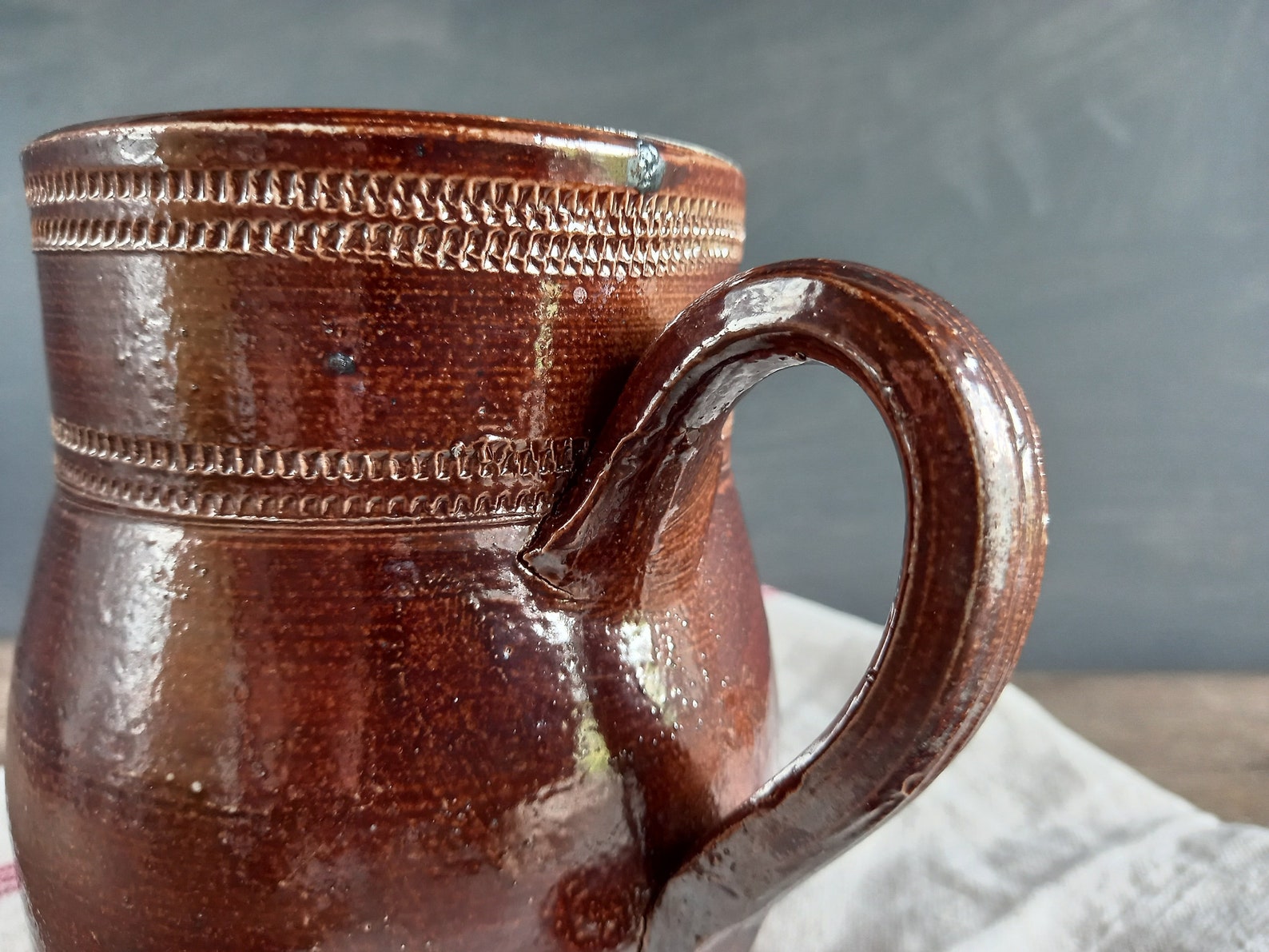 French Stoneware Jug. French Farmhouse Jug. Rustic Home Decor. - Etsy