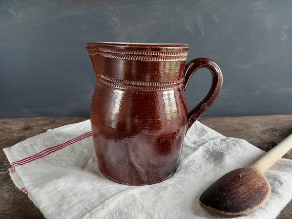 French Stoneware Jug. French Farmhouse Jug. Rustic Home Decor. - Etsy