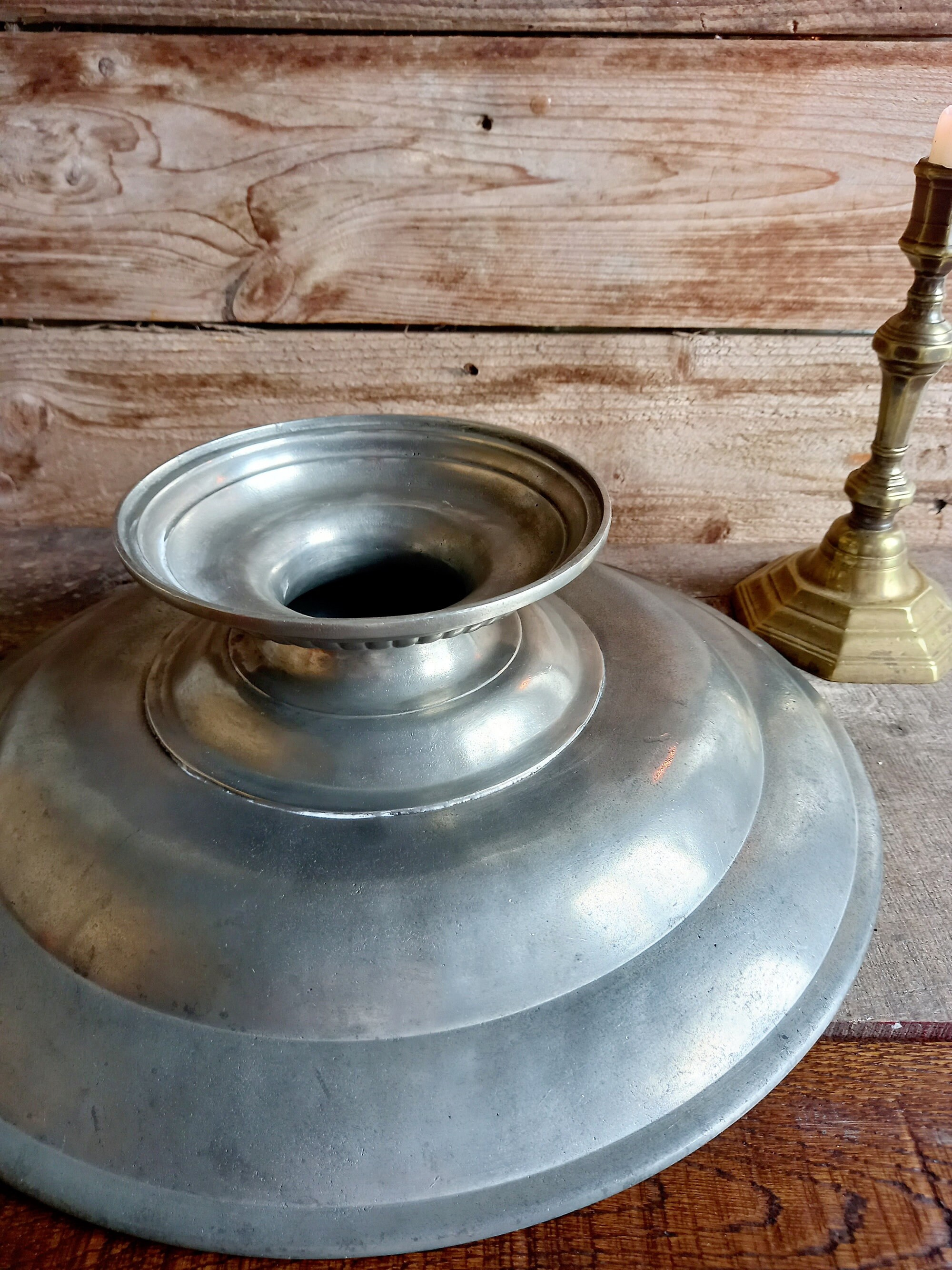 French Pewter Table Centrepiece. Vintage French Pewter Bowl on | Etsy