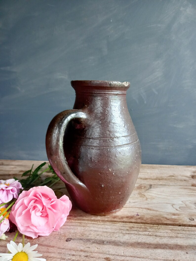 French Stoneware Jug. French Farmhouse Jug. Rustic Home Decor. - Etsy