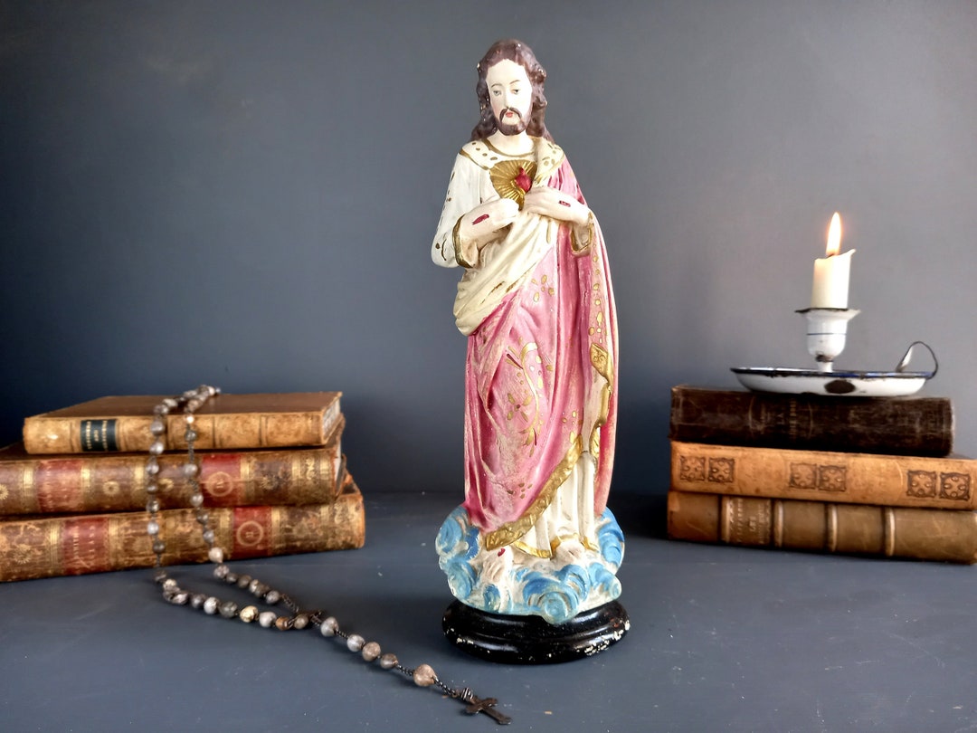 Jesus. French Jesus Statue. Christian Vintage. Jesus Christ. - Etsy