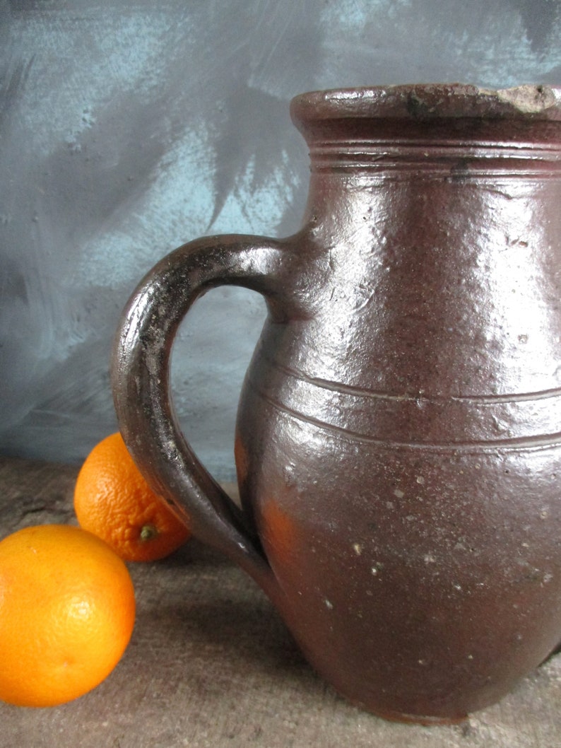 French Stoneware Jug. French Farmhouse Jug. Rustic Home Decor. | Etsy